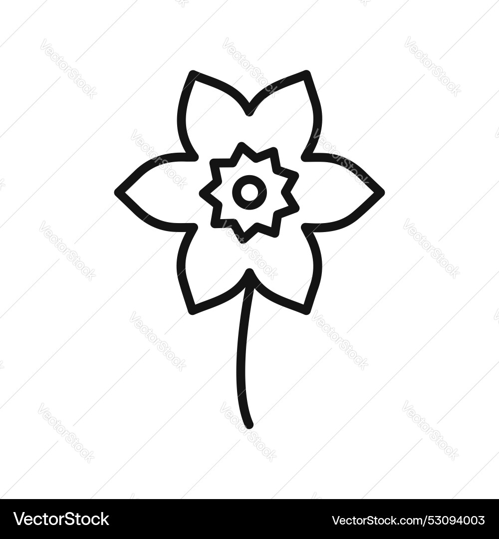 Daffodil flower icon isolated on white background Vector Image