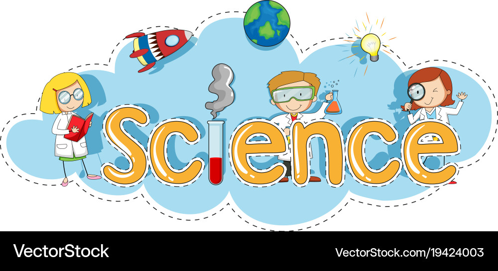 Font design for word science Royalty Free Vector Image
