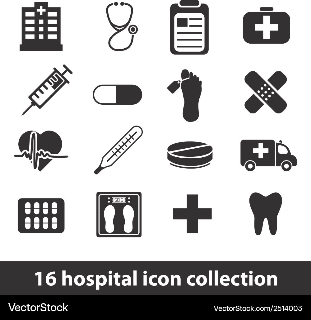 Hospital icons Royalty Free Vector Image - VectorStock