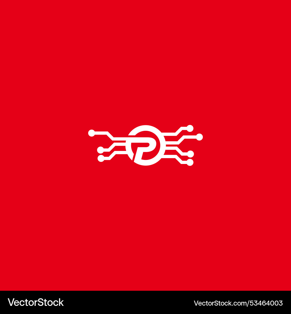 Letter p tech logo icon design Royalty Free Vector Image