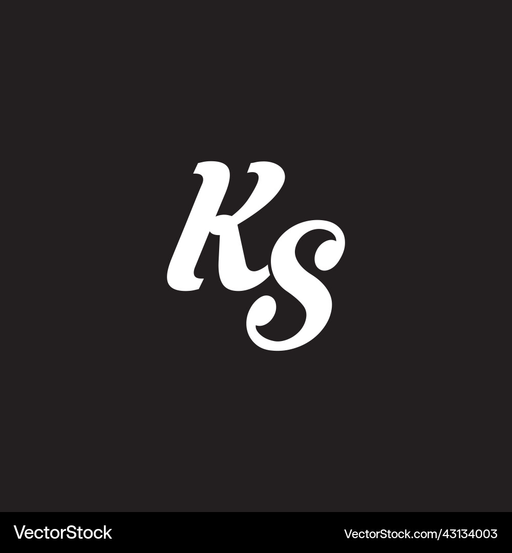 Simple ks letter icon logo Royalty Free Vector Image