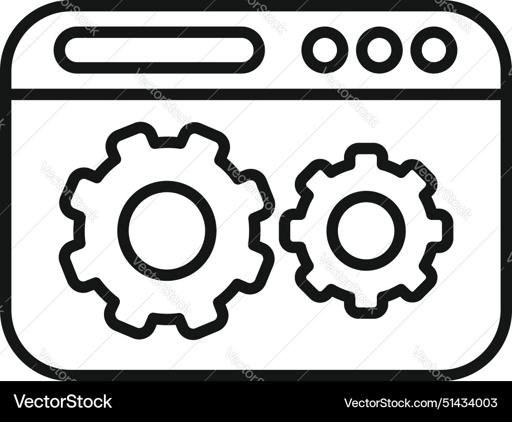 Website settings icon line art Royalty Free Vector Image
