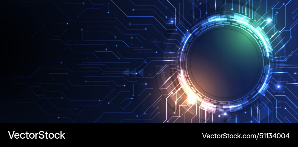 Abstract technology digital circles of particles Vector Image