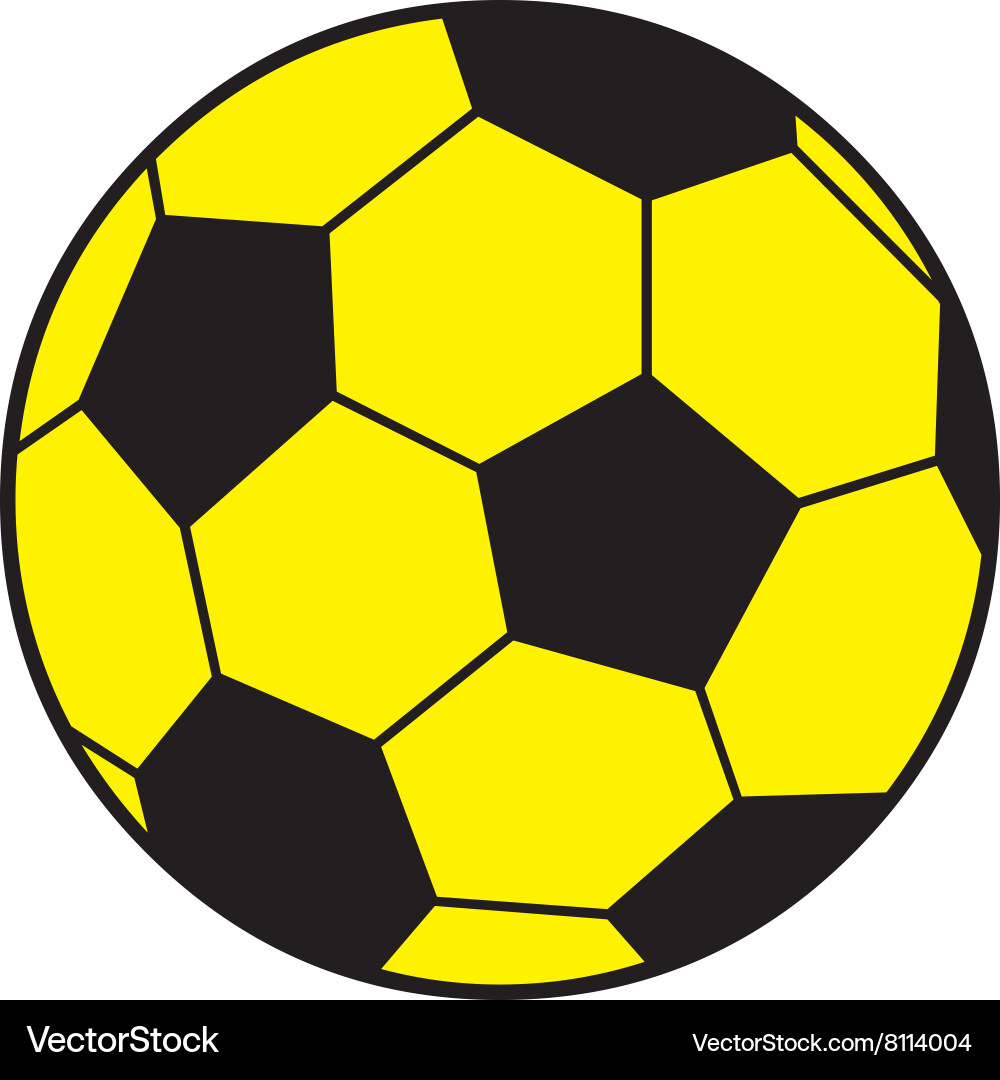 Bright Yellow Soccer Ball Royalty Free Vector Image