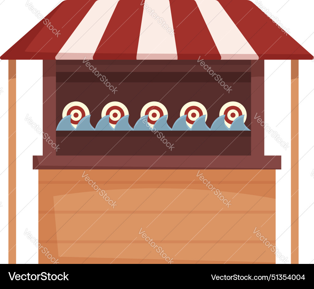 Cartoon shooting gallery game booth Royalty Free Vector