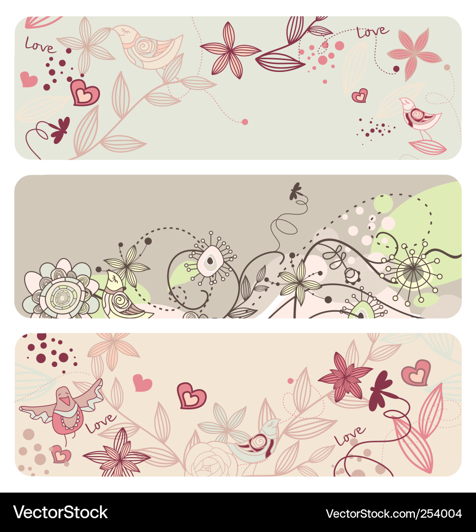 Cute floral banners Royalty Free Vector Image - VectorStock