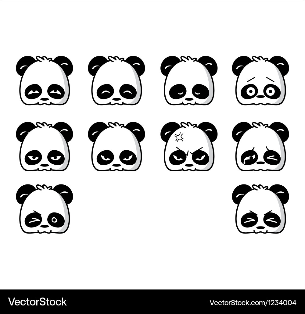 Emoticon panda regular Royalty Free Vector Image