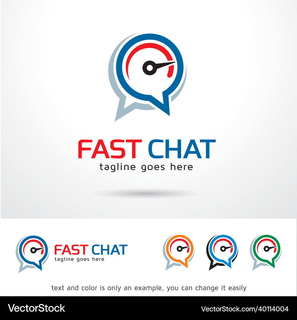 Fast chat logo template Royalty Free Vector Image