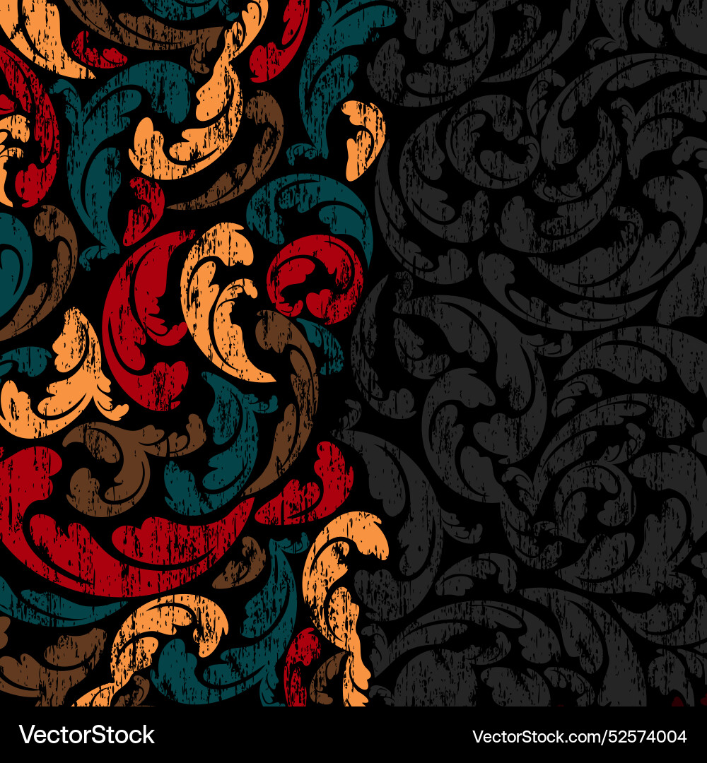 Floral grunge shadow background Royalty Free Vector Image