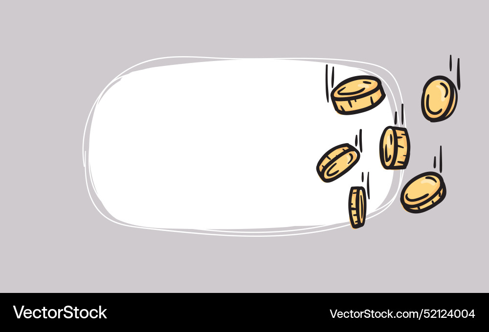 Flying coin icon simple background Royalty Free Vector Image