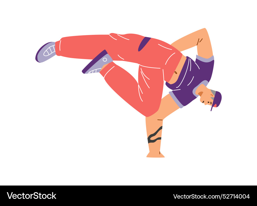 Freedom of self-expression a breakdance Royalty Free Vector