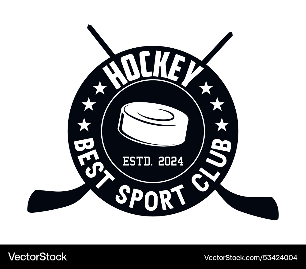Hockey Club Estd 2024 Royalty Free Vector Image