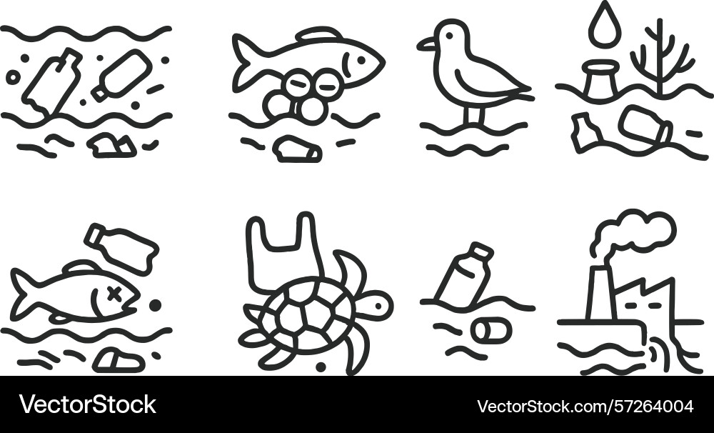 Impact of plastic pollution Royalty Free Vector Image