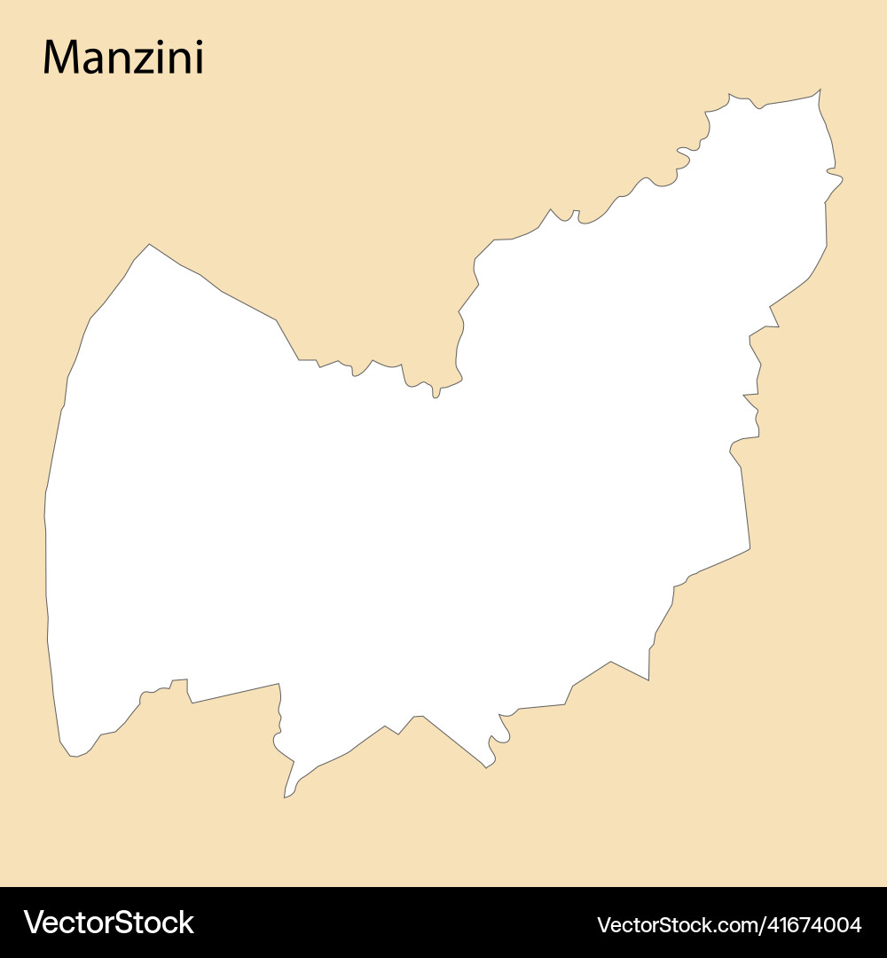 Manzini Region Map of Eswatini Royalty Free Vector Image