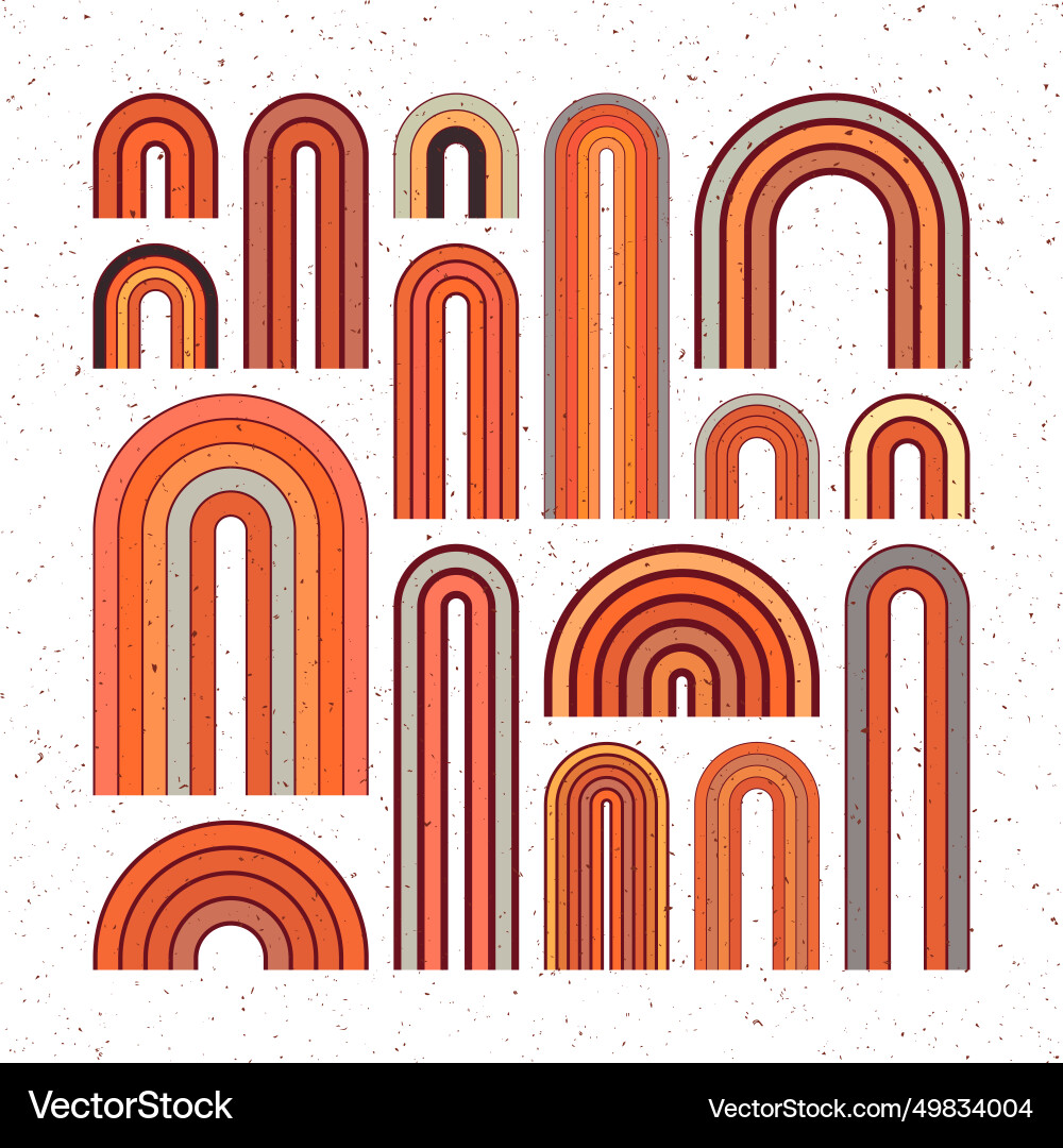 Mid century arch elements modern geometric shapes Vector Image
