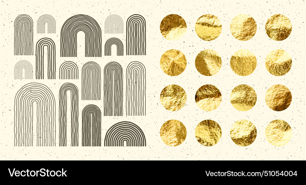 Mid century arch elements modern geometric shapes Vector Image