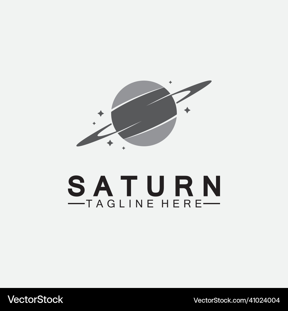 Planet saturn logo design template Royalty Free Vector Image