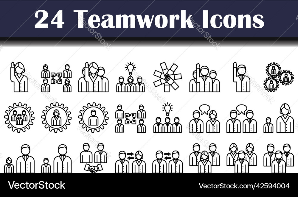 Teamwork icon set Royalty Free Vector Image - VectorStock