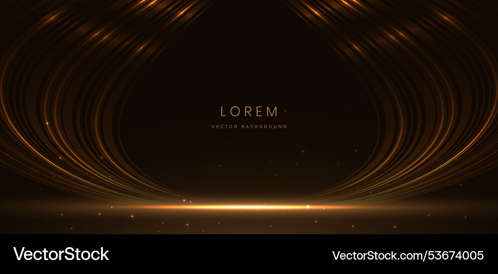Abstract elegant gold glowing curved line Vector Image