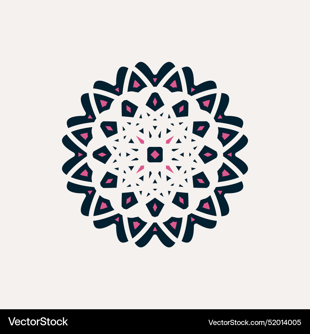 Arabic mosaic geometric emblem Royalty Free Vector Image