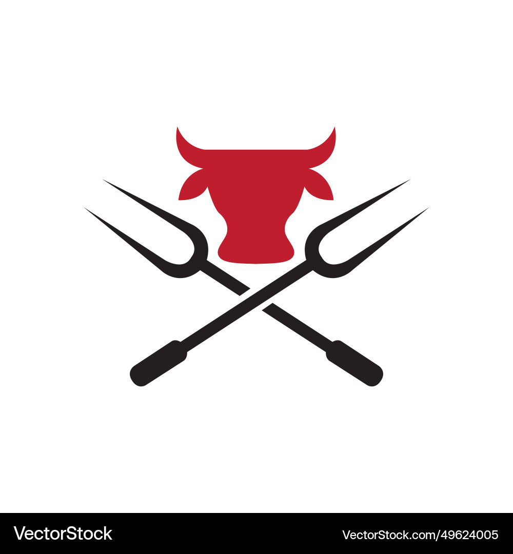Beef grill logo design image Royalty Free Vector Image