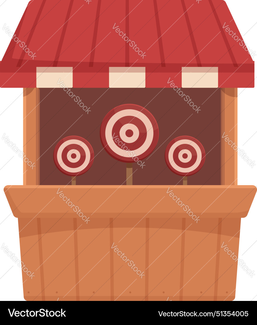 Cartoon style shooting range booth Royalty Free Vector Image
