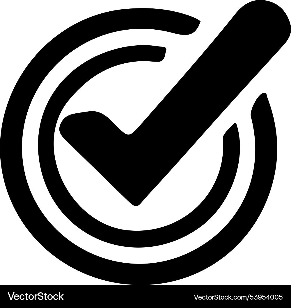Check mark box silhouette art Royalty Free Vector Image