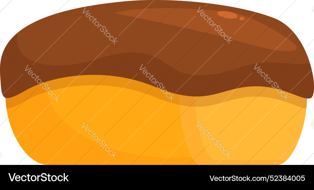 Chocolate loaf cake being covered Royalty Free Vector Image