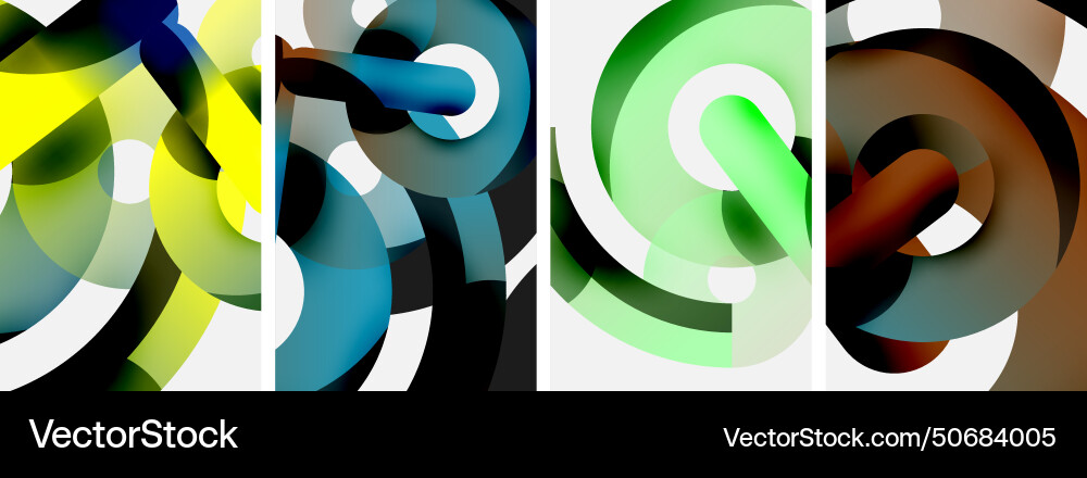 Circle geometric abstract posters Royalty Free Vector Image