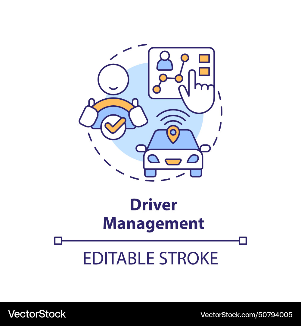 Driver management multi color concept icon Vector Image