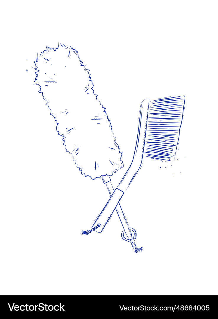 Dust remover tool and brush drawing in graphic Vector Image