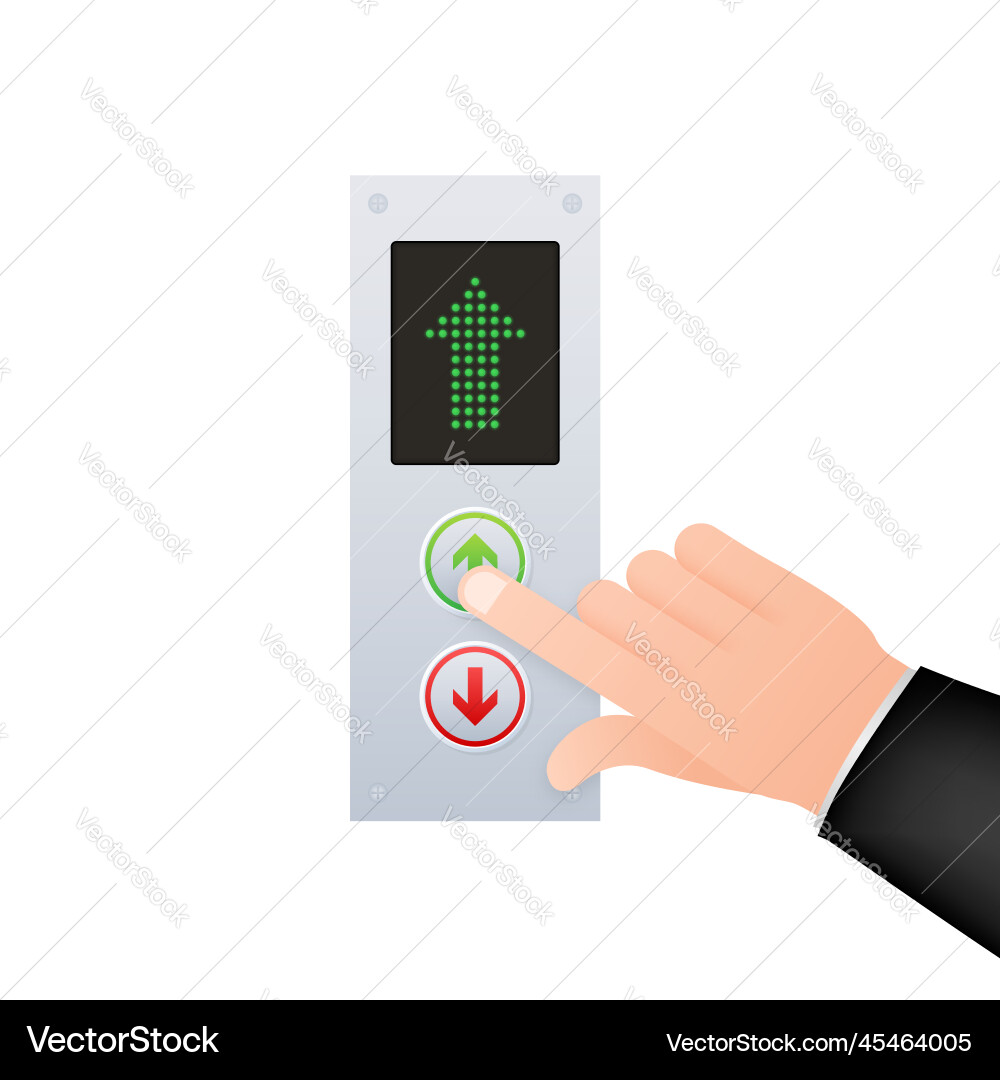Elevator Call Button - Finger Press Royalty Free Vector