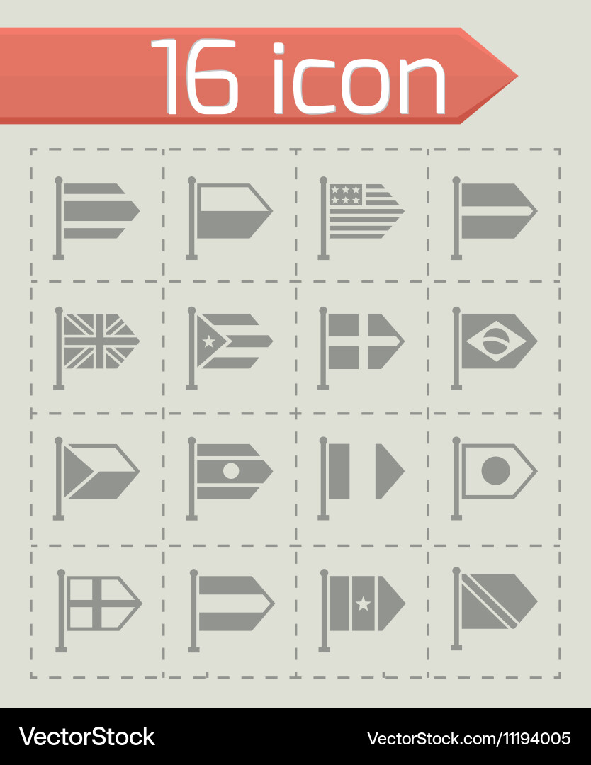 Flags icon set Royalty Free Vector Image - VectorStock