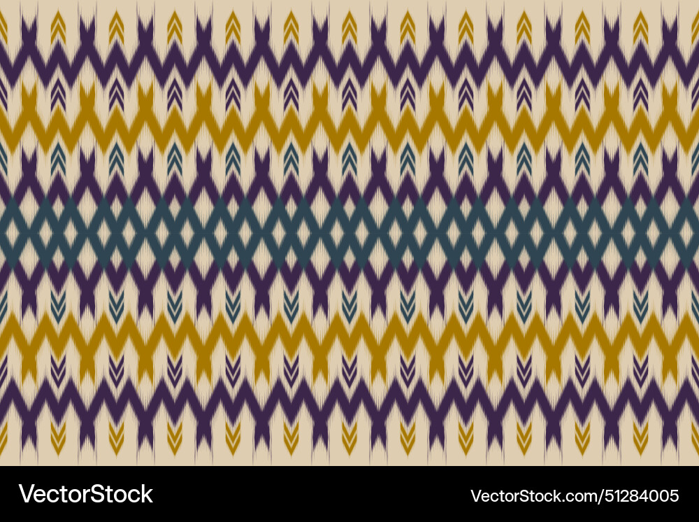 Ikat ethnic seamless pattern traditional striped Vector Image