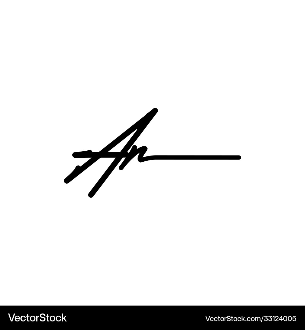 Letter ar signature logo template Royalty Free Vector Image