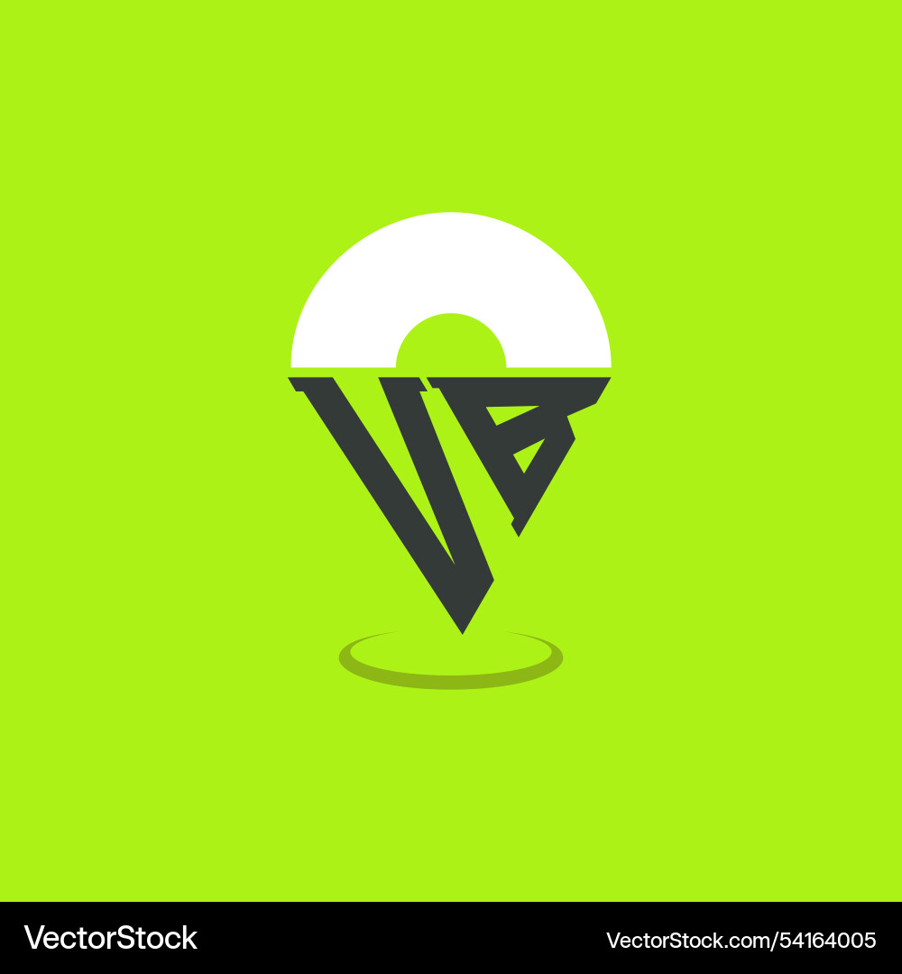 Letter vb location logo design modern initials Vector Image