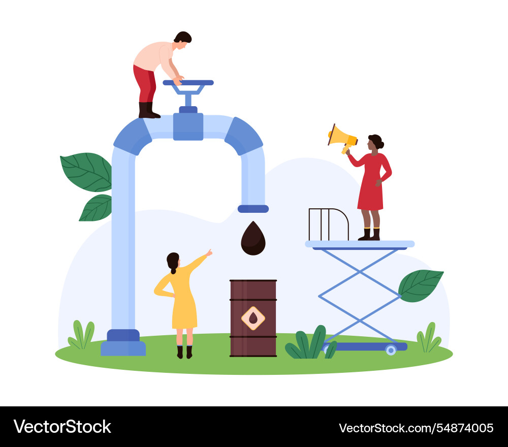 Managing oil industry and environmental impact Vector Image
