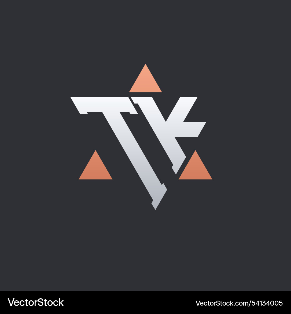 Modern tk letter logo design with geometric Vector Image