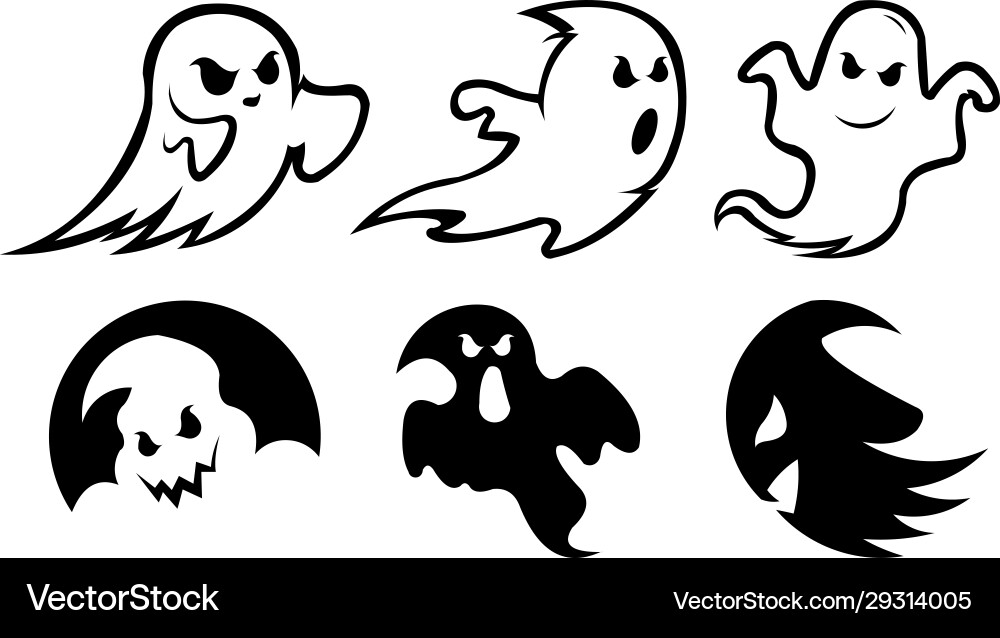 Set ghost logo Royalty Free Vector Image - VectorStock