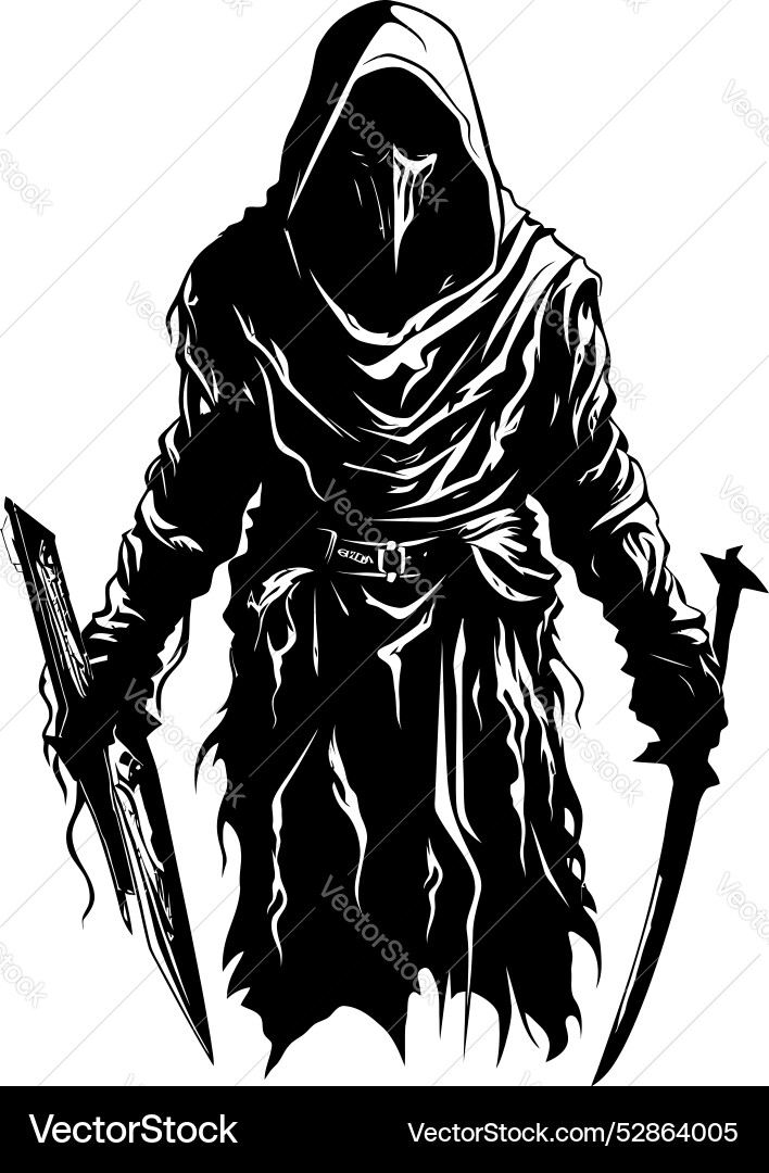 Souls scythes shadow strike reaper with weapons Vector Image
