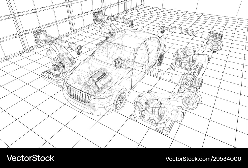 Assembly motor vehicle Royalty Free Vector Image