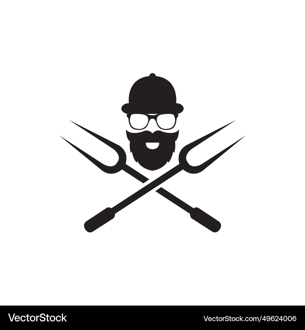 Chef grill logo design image Royalty Free Vector Image