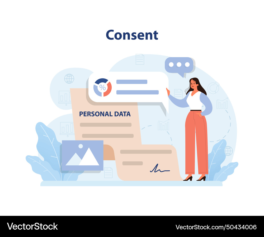 Consent concept flat Royalty Free Vector Image