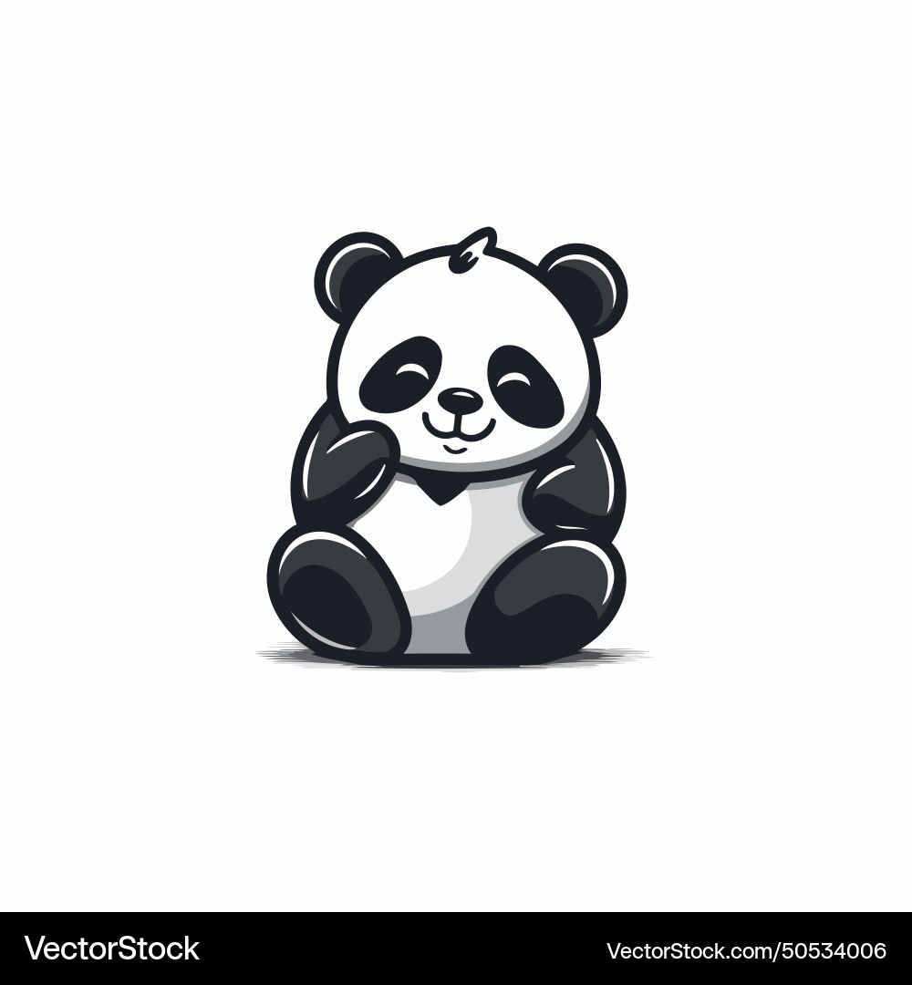 Cute panda bear isolated on a white background Vector Image