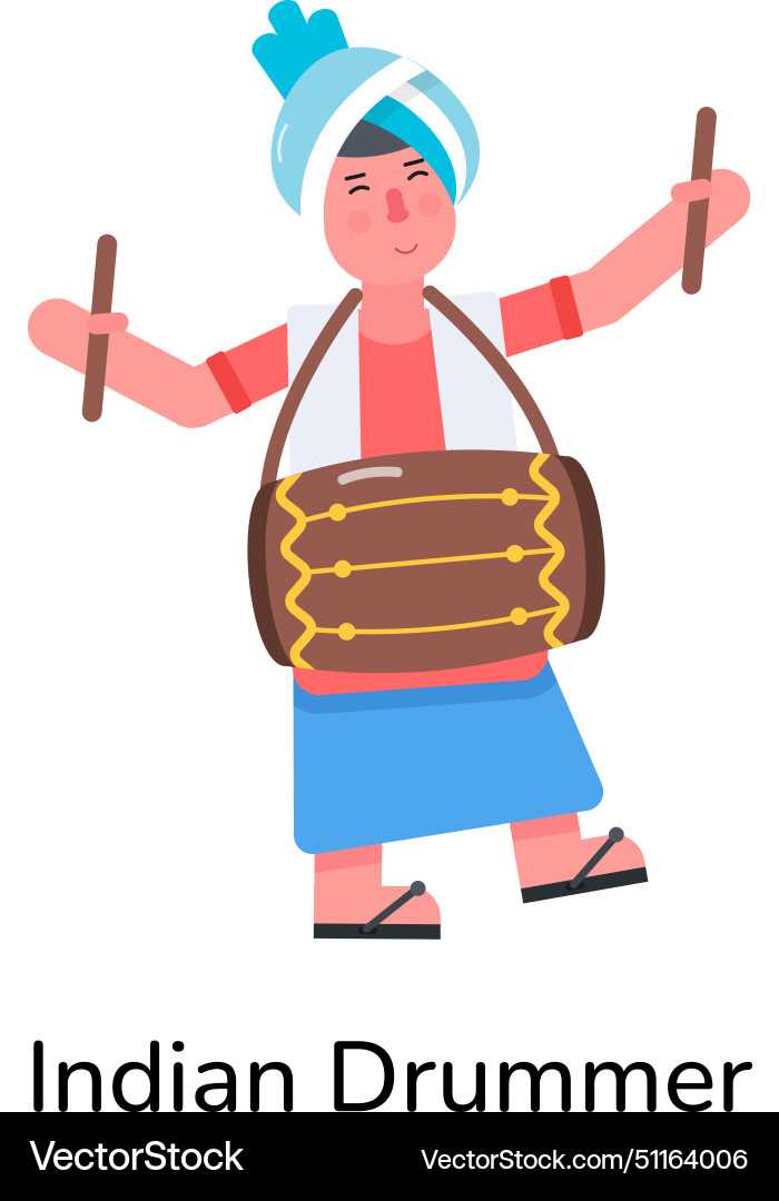 Indian drummer Royalty Free Vector Image - VectorStock