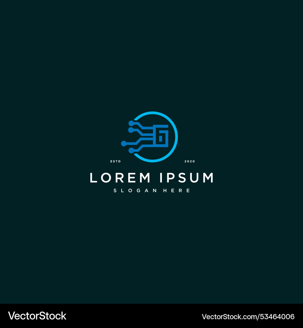 Letter g tech logo icon design Royalty Free Vector Image