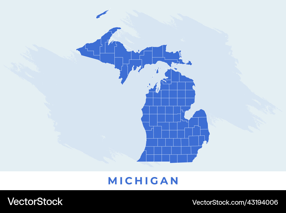 National map of michigan Royalty Free Vector Image