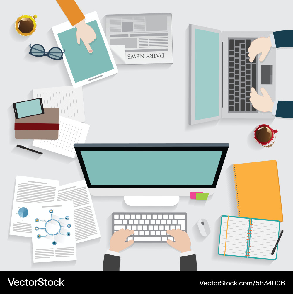 Realistic workplace Royalty Free Vector Image - VectorStock