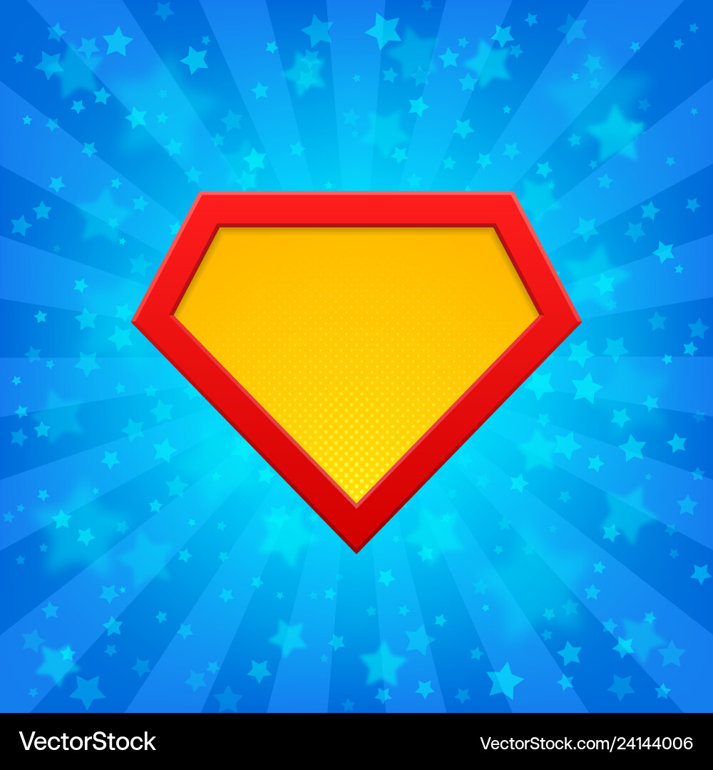Superhero symbol at bright background Royalty Free Vector