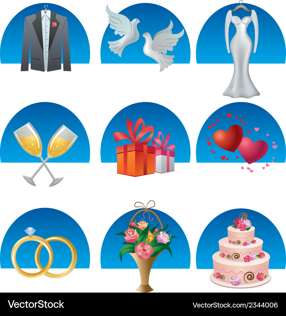 Wedding icon set2 Royalty Free Vector Image - VectorStock